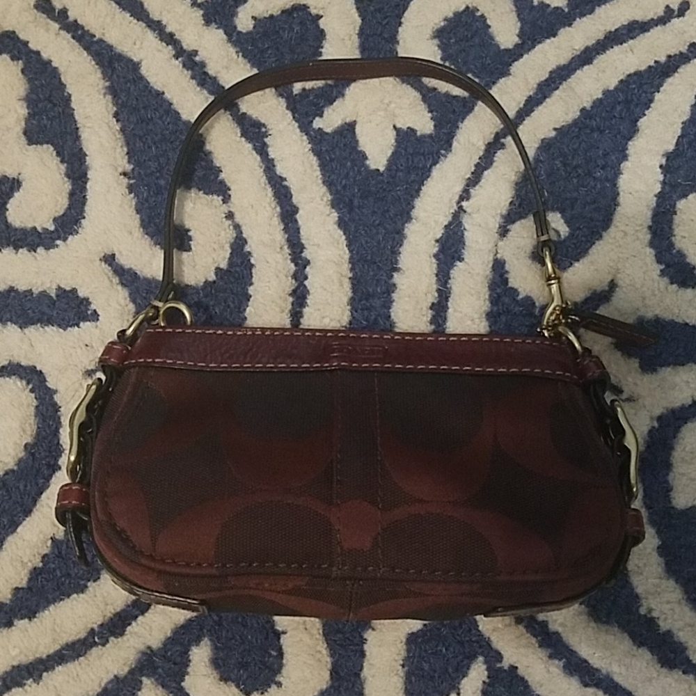 *Vintage* Coach Logo Fabric Mini Purse - Gem